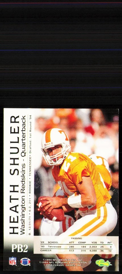 1994 Classic Pro Line Live - Heath Shuler Spotlight Insert #PB2 | eBay