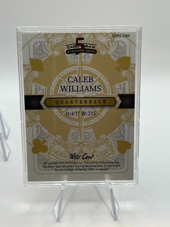 Caleb Williams 2024 Wild Card 5 Card Draw King of Hearts Mirror GOLD RC ...