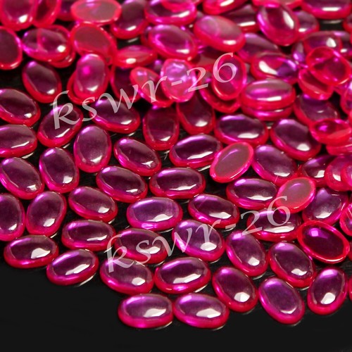 10 Pcs Wholesale Lot Natural Certified Mogok Red Ruby 6x2 MM Oval Cab ...