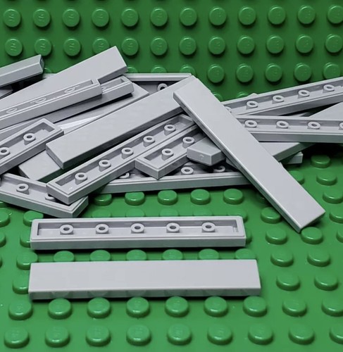 Lego 50 Pieces Light Bluish Gray Tile 1x6 / Smooth Finishing Surface ...
