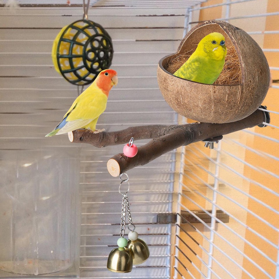 Coconut Shell Bird House Natural Coconut Bird Nest Bird House Bed With ...