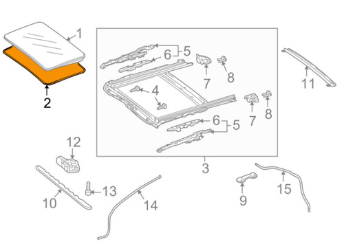 NEW OEM MERCEDES-BENZ C W204 SUNROOF GLASS SEAL A2047800098 GENUINE NO ...