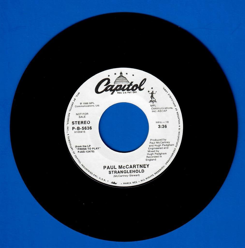 Paul McCartney US 45 Capitol PB5636 STRANGLEHOLD DJ/Promo w/pic sleeve () | eBay