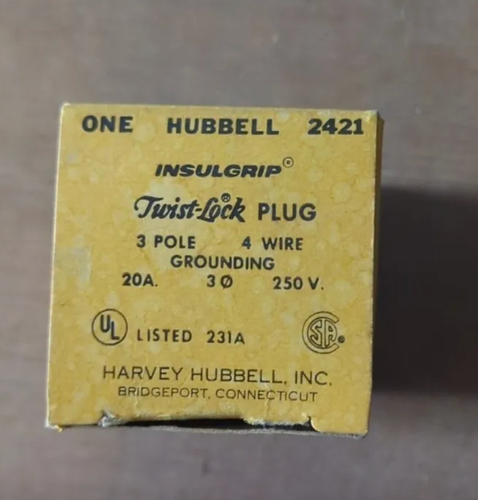 One Hubbell 2421 Grounding Locking Plug-N L15-20P | eBay
