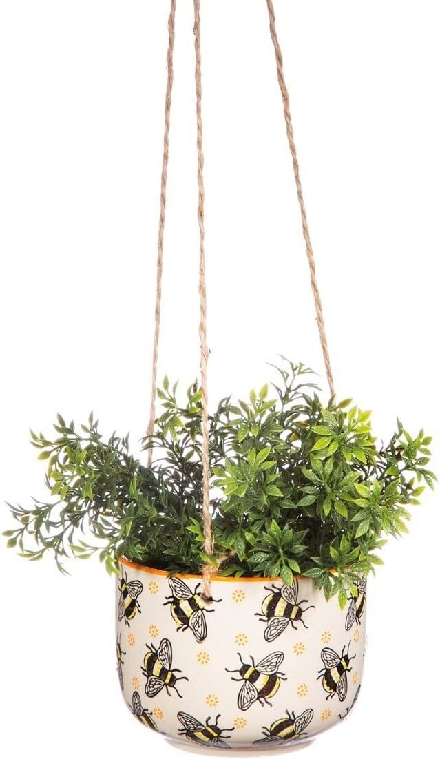 Sass & Belle Busy Bees Hanging Planter - Plant Pot Bumblebee Garden ...