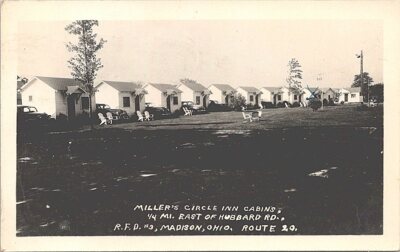RPPC Madison Ohio Miller's Circle Inn Cabins Roadside Motel 1947 | eBay