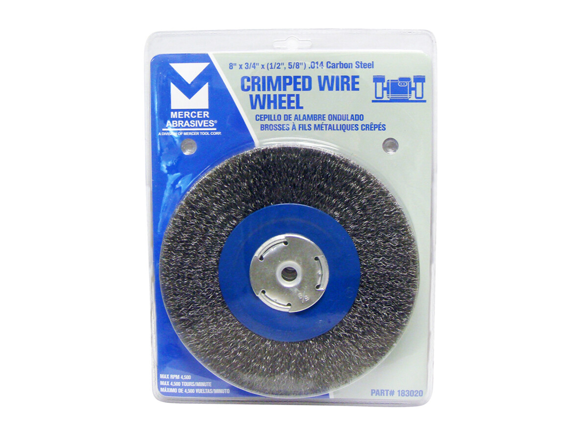 8" Inch Crimped Wire Wheel for Bench Grinder Deburring 2", 1/2", or 5/8 ...