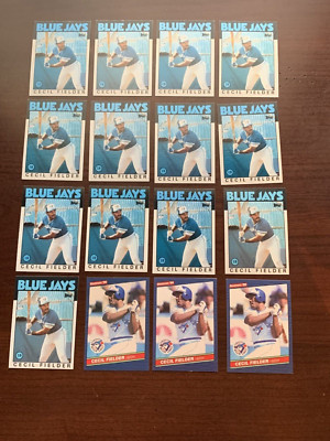 Lot Of 16 Cecil Fielder 1986 Rookie Cards (RC) Topps and Donruss ...