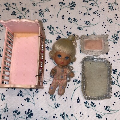 Vintage Liddle Kiddles LIDDLE DIDDLE Doll Baby Crib Beads Mattel 1965 ...