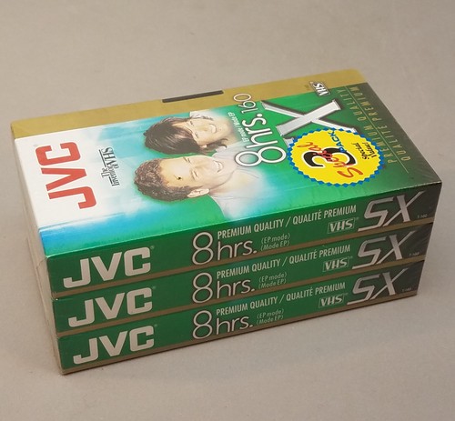 NEW Sealed JVC 8 Hour Premium Quality SX Blank VHS Cassette Tapes 3 Pack 46838014697| eBay