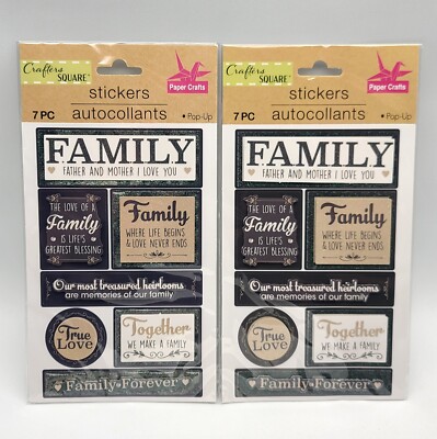 ⭐️ (2pk) Crafter's Square Family Scrapbook Pop-Up Sticker Lot | eBay