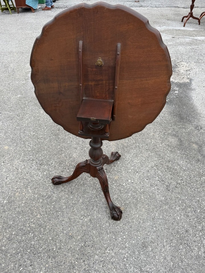 antique mahogany chippendale ball & claw pie crust tea table 1800s tilt ...
