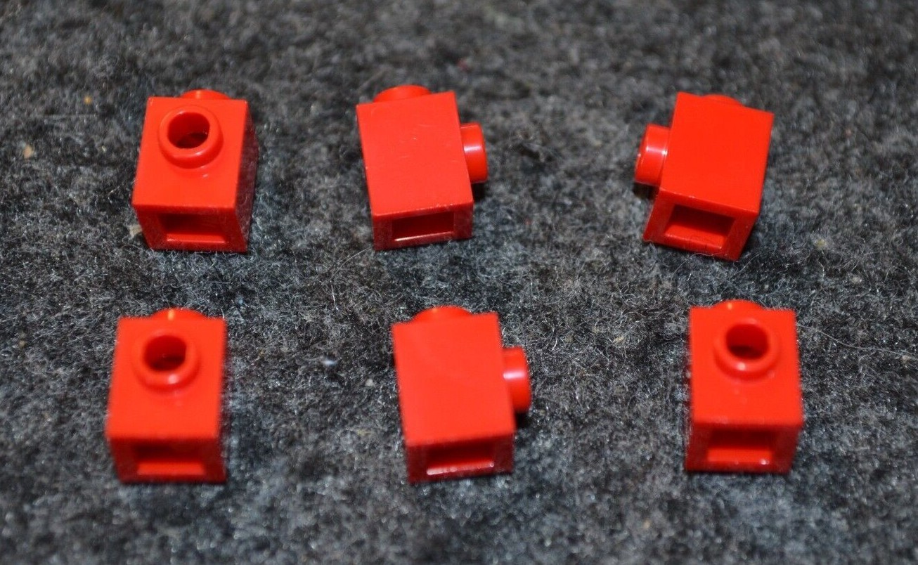 (6) 1x1 Red Bricks w/ Center Nub / Peg ~ Lego ~ NEW ~ Castle | eBay