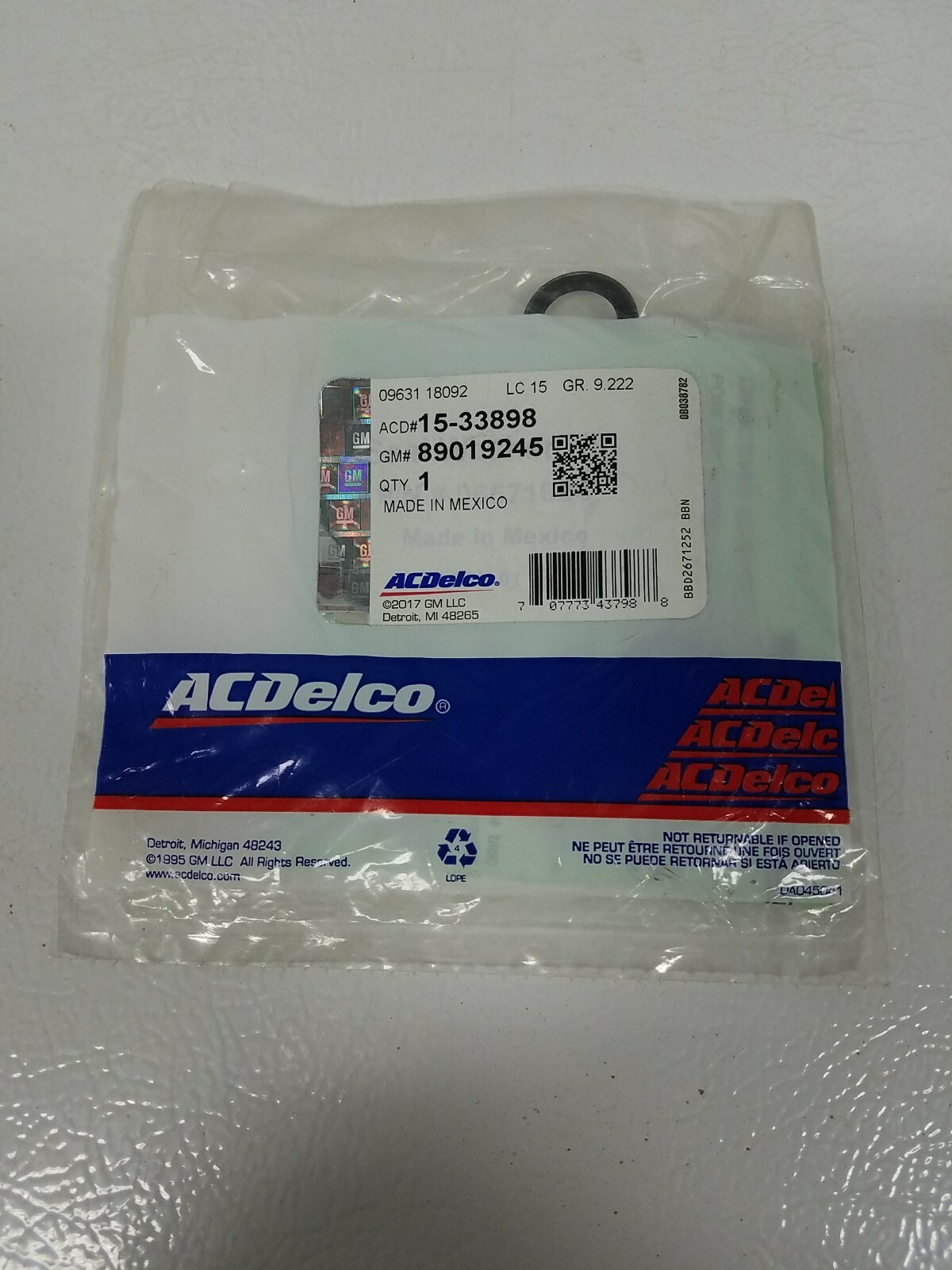 A/C Expansion Valve Seal ACDelco GM Original Equipment 15-33898 for ...