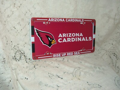 ARIZONA CARDINALS LICENSE PLATE AND PLASTIC FRAME DEAL 6" X 12" NEW NFL ...