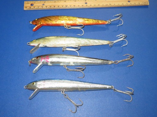 Lot of 4 Cordell Redfin Rebel 7 inch Minnow Crankbait lures with wear ...