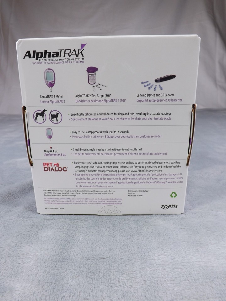 Alpha Trak Blood Glucose Monitoring System New/Sealed Dogs/Cats Starter ...