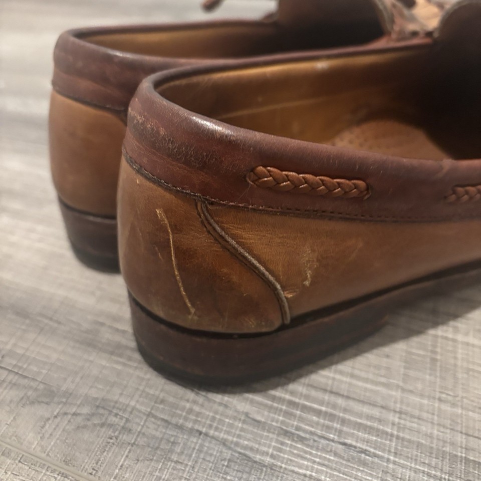 Allen Edmonds Danforth Kilted Tassel Loafer Shoe, Brown Leather Mens 9. ...