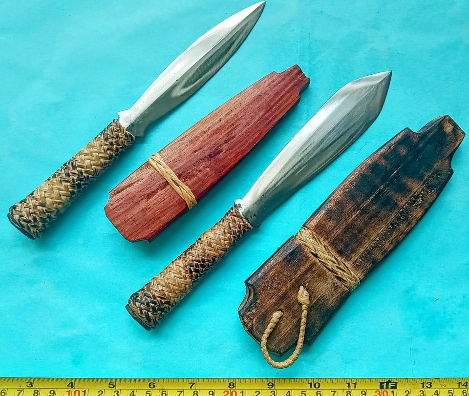 Set 2 Hinalung Ifugao tribal knife dagger blade hand made spear blade ...