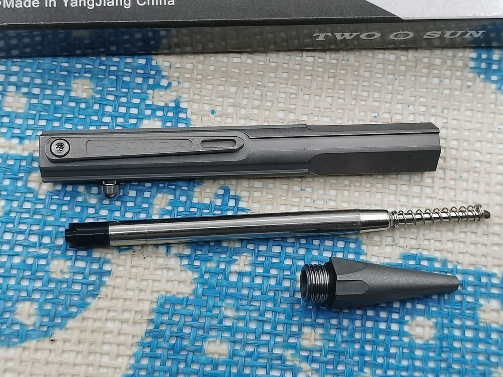 TwoSun TS-PEN02 Outdoor Tool Fire Checkered Tactical Titanium Push ...