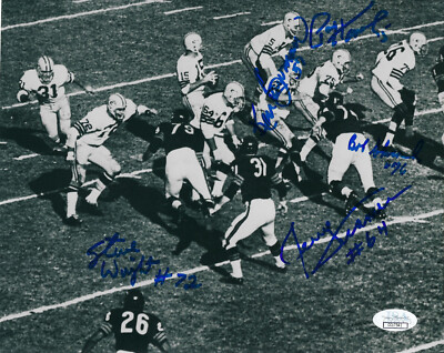 PACKERS Jerry Kramer Paul Hornung Bowman +2 signed 8x10 photo JSA AUTO ...