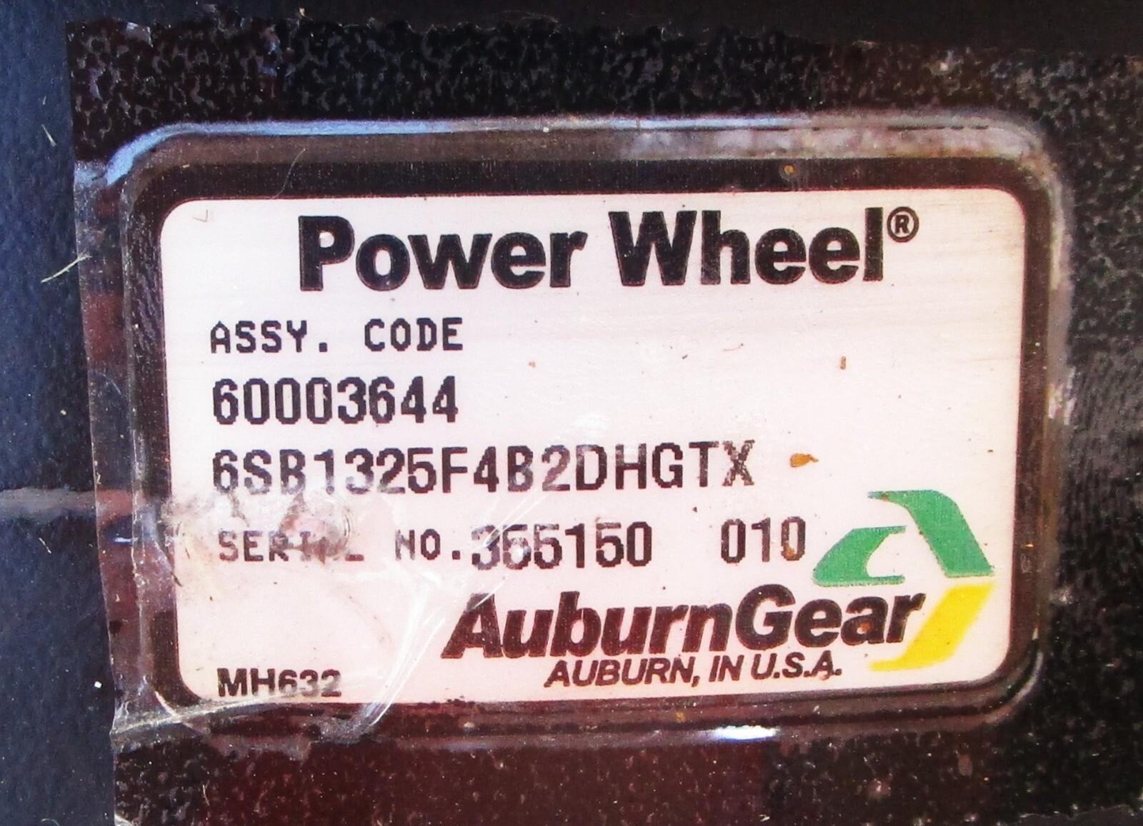 Auburn Gear Power Wheel 60003644 6SB1325F4B2DHGTX MH632 Used Take Out ...