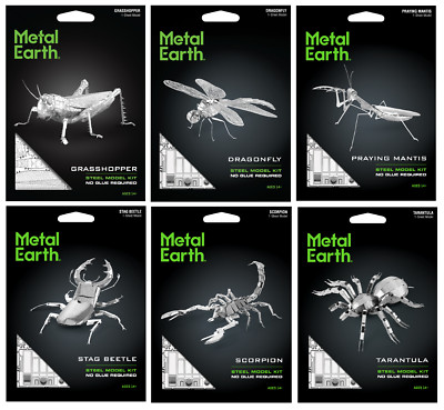 SET of 6 Fascinations Metal Earth Wildlife INSECTS 3D Steel Laser Cut ...