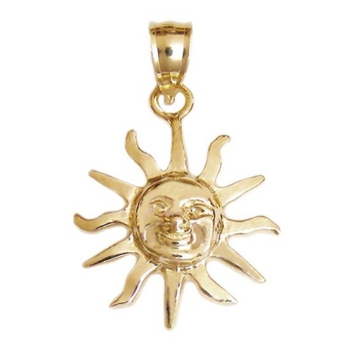 New 14k Yellow Gold Sun Pendant | eBay