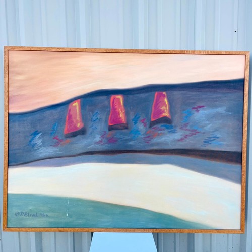 Vintage Landscape Pastel Oil Painting Framed 36in x 48in “Windows” 1986 ...