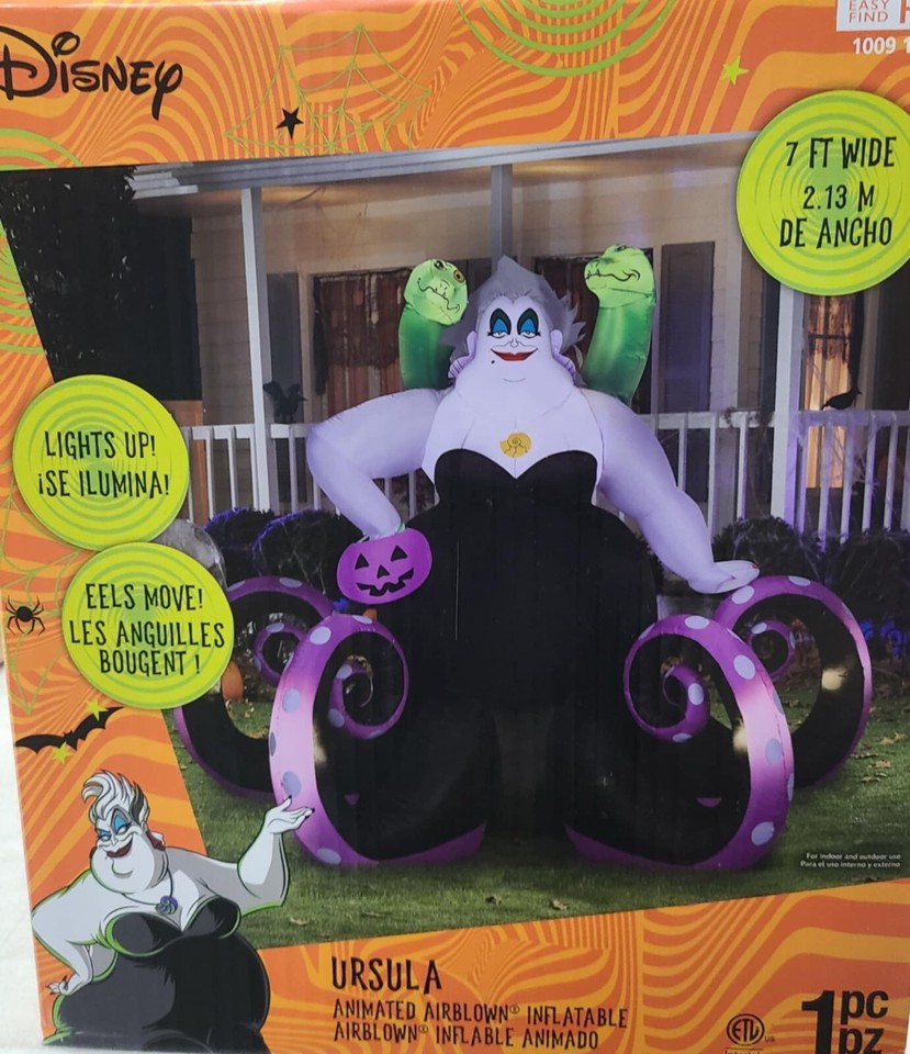 7' Wide LED Disney Animated Ursula with Eels Halloween Inflatable by ...