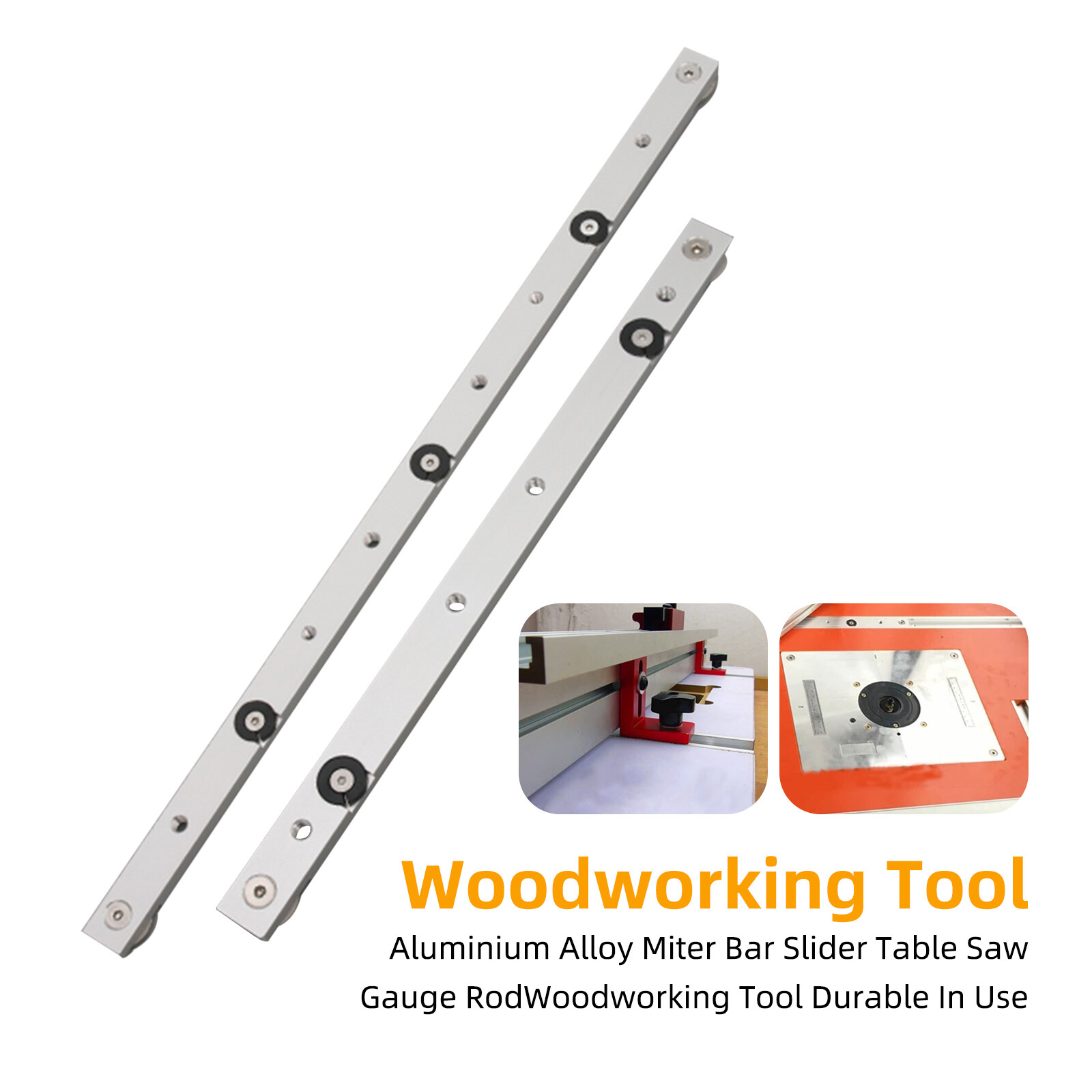 300mm/450mm T-Track Slider Miter Bar Table Saw Gauge Aluminium Alloy ...