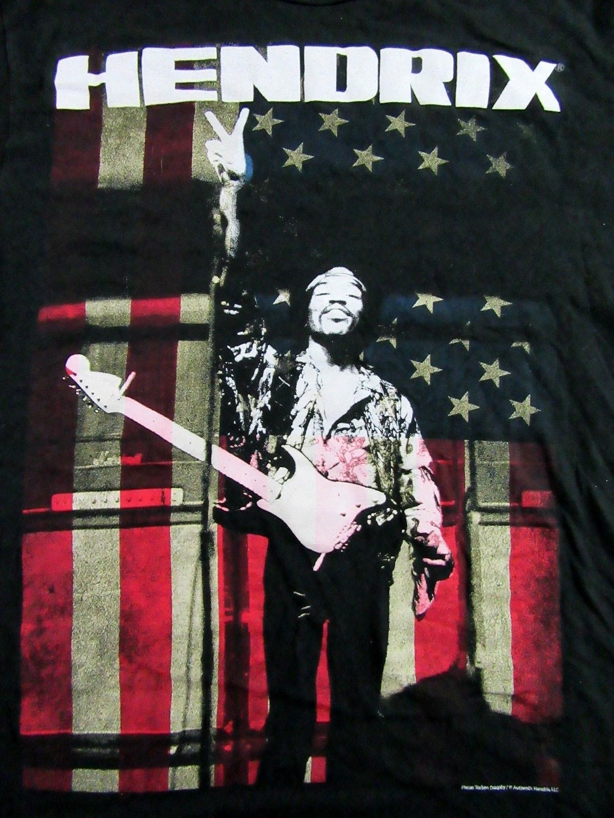 JIMI HENDRIX Peace Sign American Flag Psychedelic Roc… - Gem