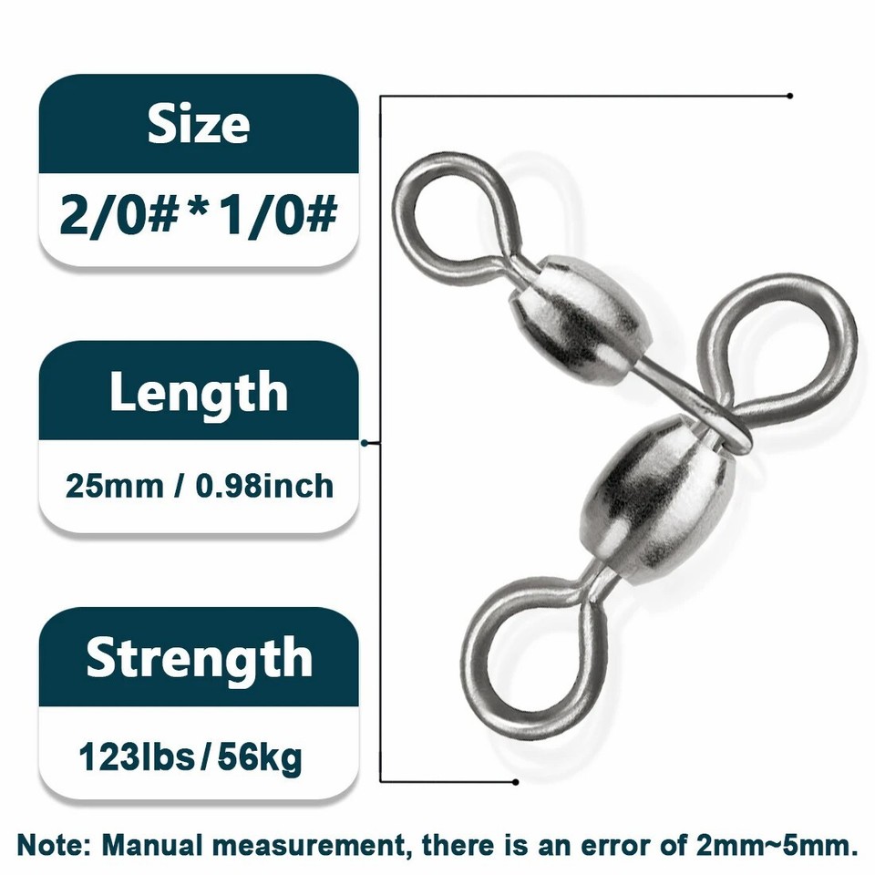 3 Way Swivel Stainless Steel Crane Swivels Fishing Barrel Swivels ...