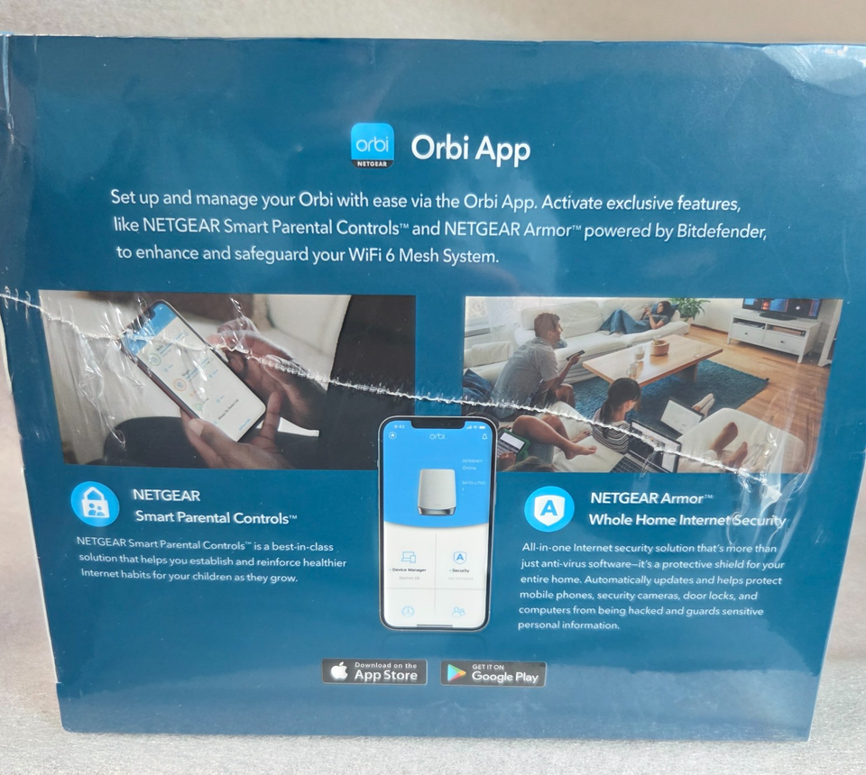 Netgear Orbi AX3000 WiFi 6 Tri-Band Mesh Smart RBK652S-100NAS - NEW ...