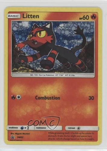 2016-21 Pokemon Sun & Moon Black Star Promos Sequin Holo Litten #SM02 ...