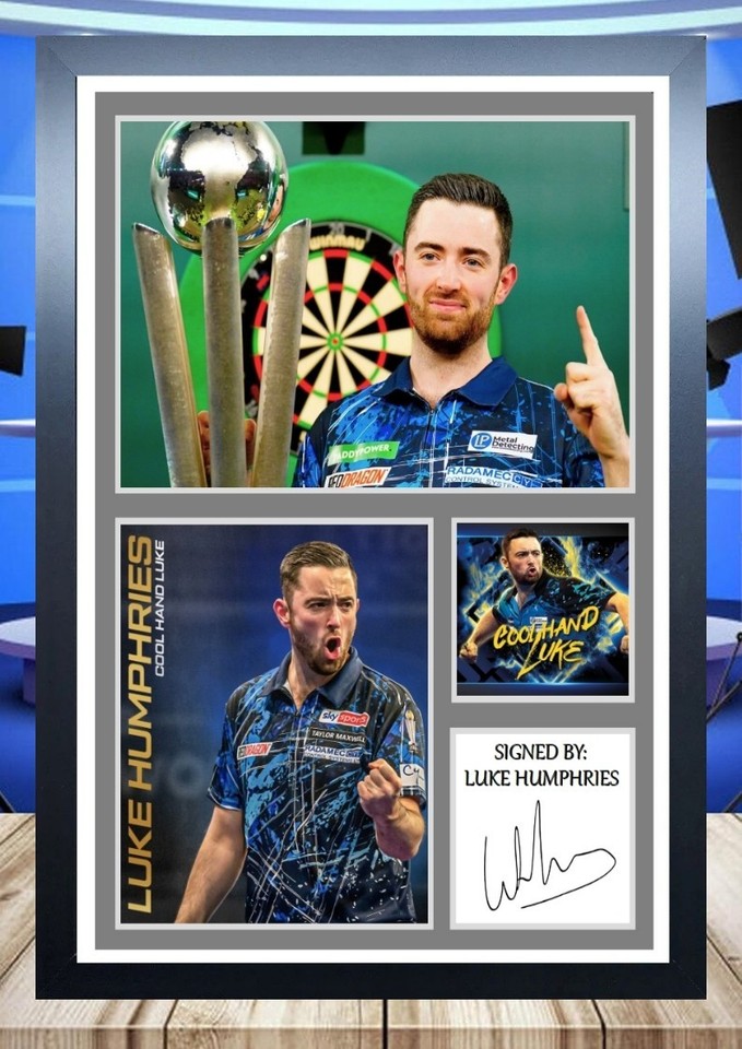 (659) luke humphries darts signed a4 photograph framed/unframed reprint ...