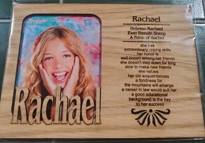 RACHAEL Engraved 5"X7" Wood Matte Photo Frame Meaning of Name NEW | eBay