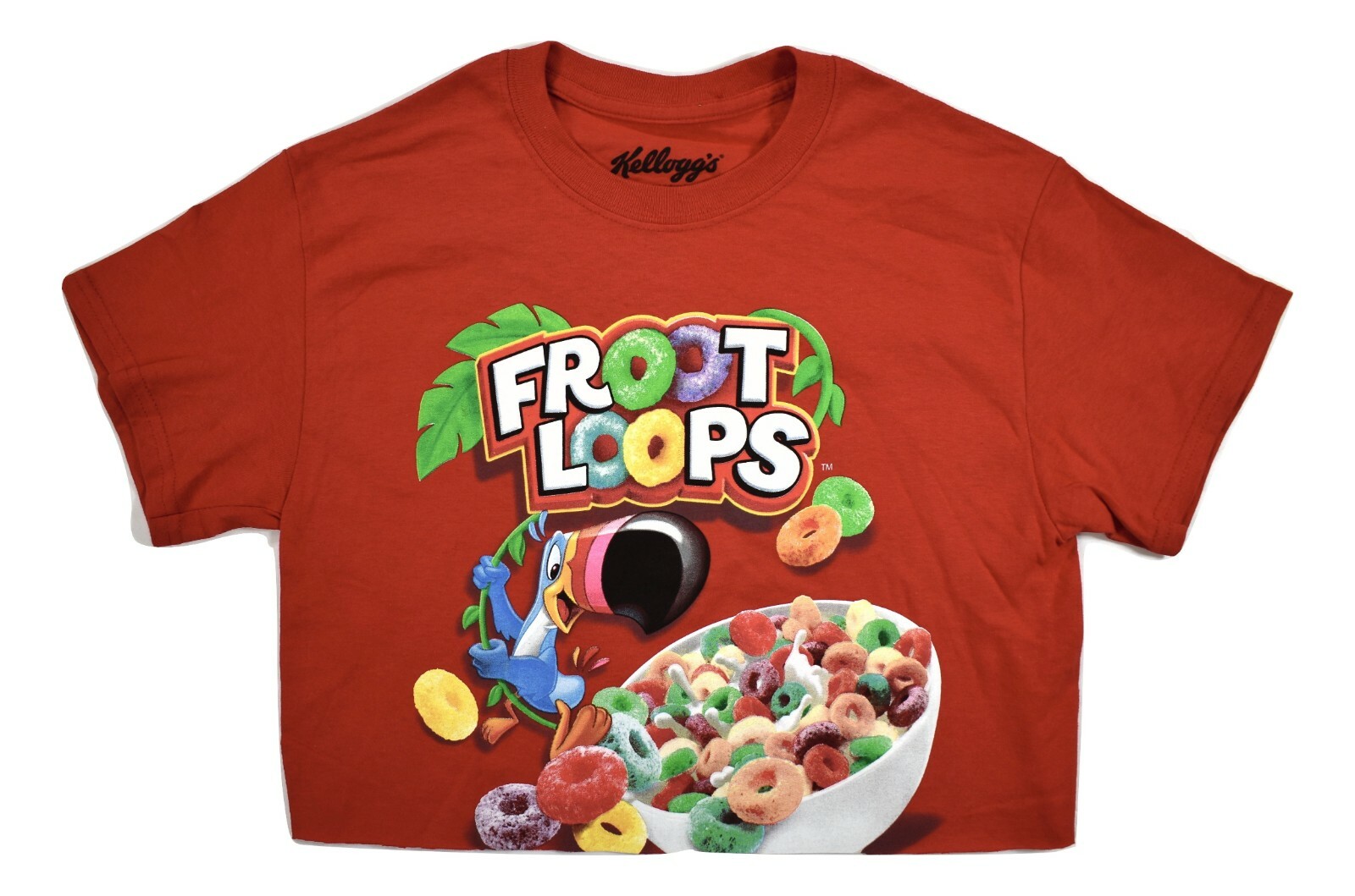Froot Loops Womens Cereal Raw Cut Toucan Sam Crop Top New S, M, L | eBay