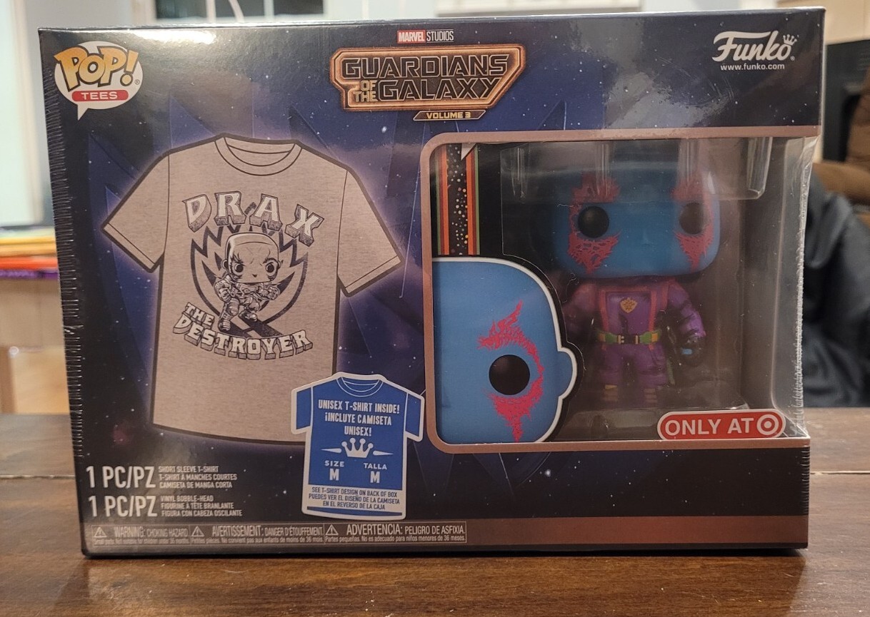 Funko Pop! & Tee DRAX Blacklight Target Exclusive Medium SEALED SOLD ...