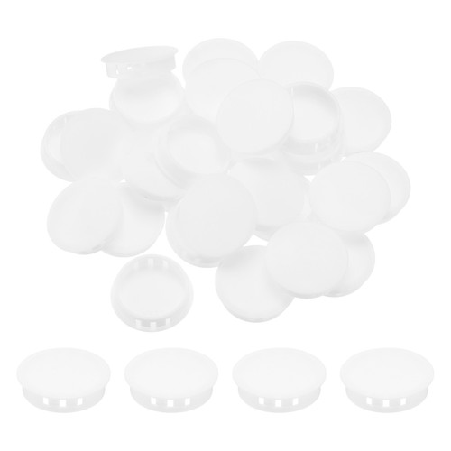 100Pcs 38mm White Nylon Plastic Round Locking Hole Plugs Insert End ...