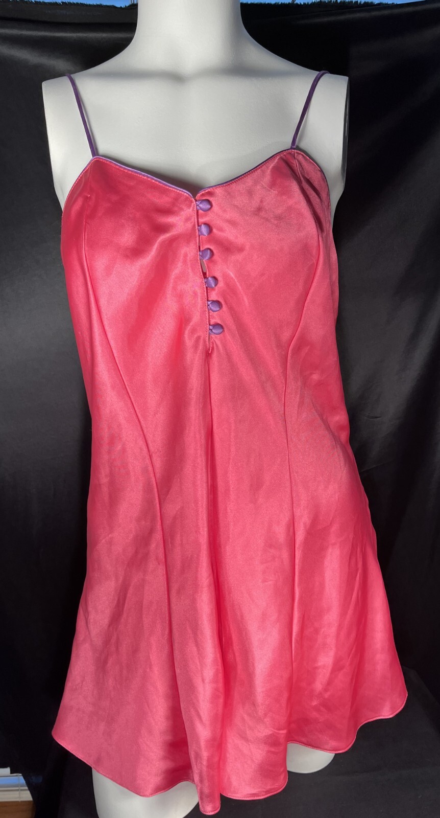 Hidden Fantasies Pink Satin Teddy Romper L pre owned … - Gem