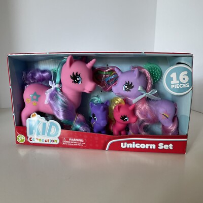 Kid Connection 16 Pc Unicorn Set Brush Comb Pony Pink Blue Girl Gift ...
