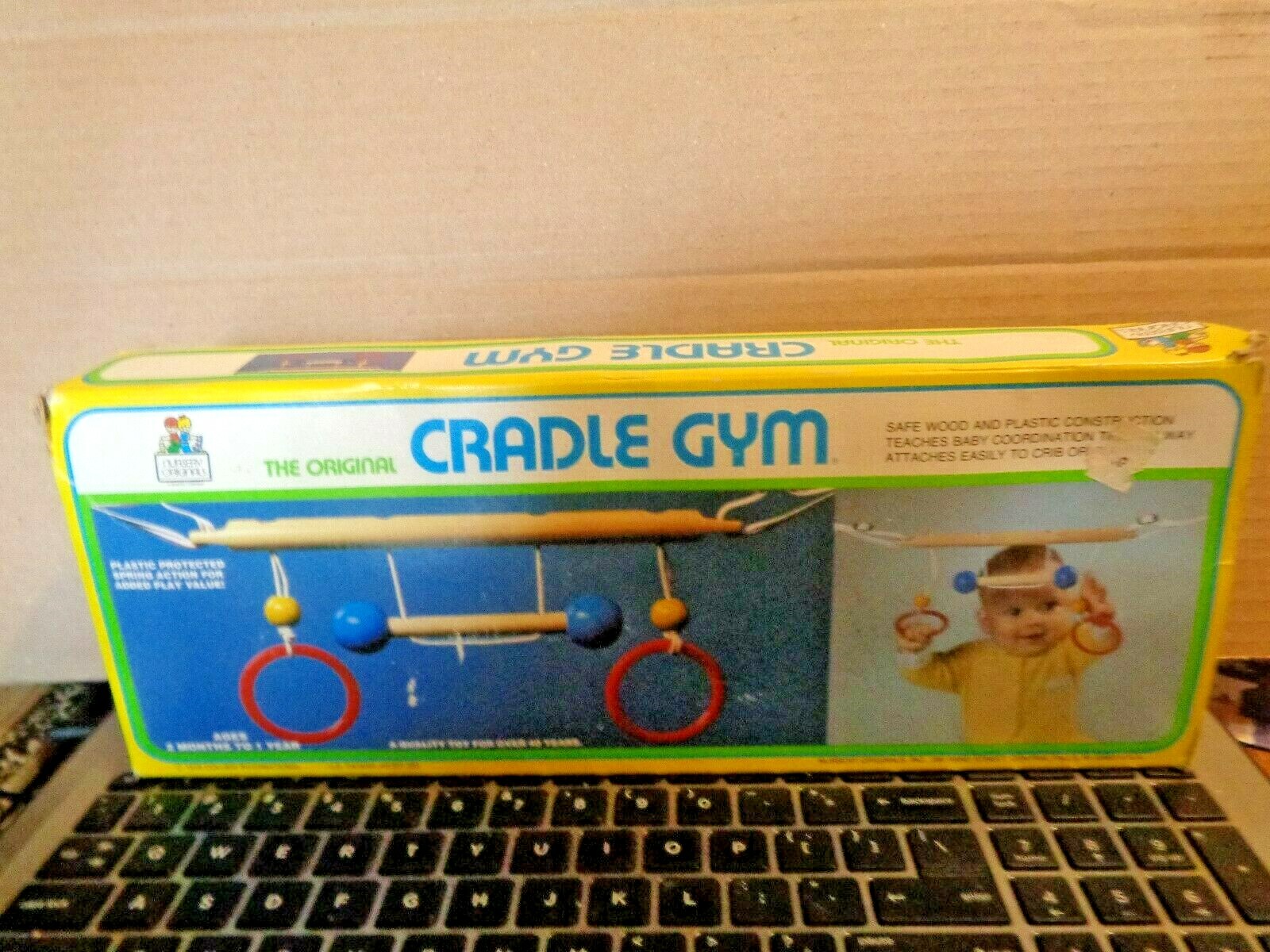 Vintage 1978 NURSERY ORIGINALS Wooden CRADLE GYM W/BOX | eBay