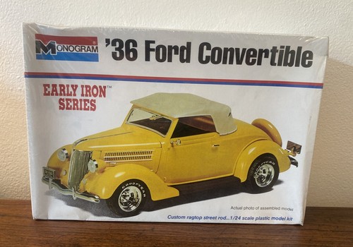 Vintage 1974 Monogram Early Iron 36 Ford Convertible 1936 Plastic Model ...