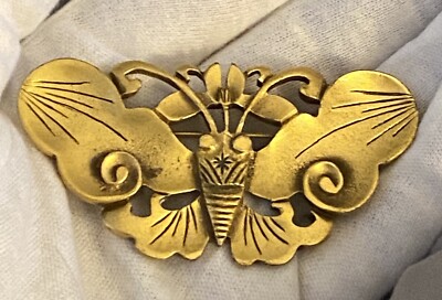 Smithsonian Alva Museum Replicas Moth Pin Brooch Chunky Goldtone ...