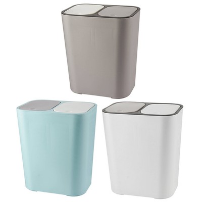 New 15L Plastic Double Recycling Trash Can Kitchen Waste Bin Duo ...