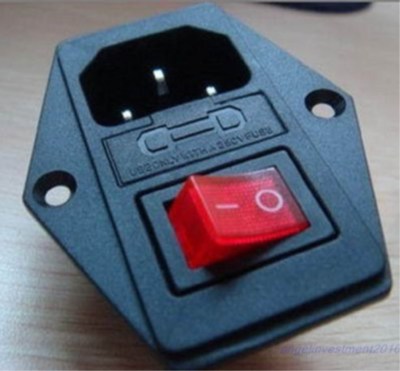 10pcs NEW Snap-in Universal AC Power Socket + SWITCH + FUSE Socket+ ...