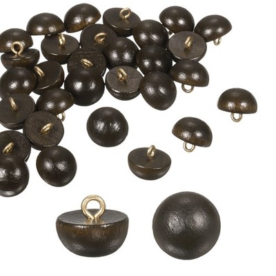 30pcs Wood Buttons 0.6" Mushroom Domed Sewing Button with Shank, Dark ...