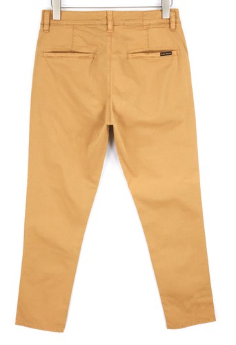 NUDIE JEANS Easy Alvin Men Trousers W30/L30 Camel Chino Slim Fit Zipper ...