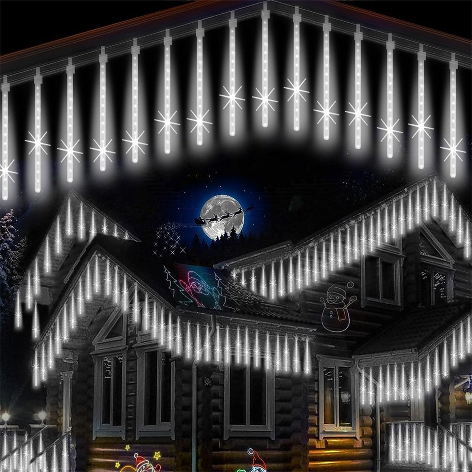 10-20 Tubes Meteor Shower Rain Lights Drop Icicle Falling String Light ...